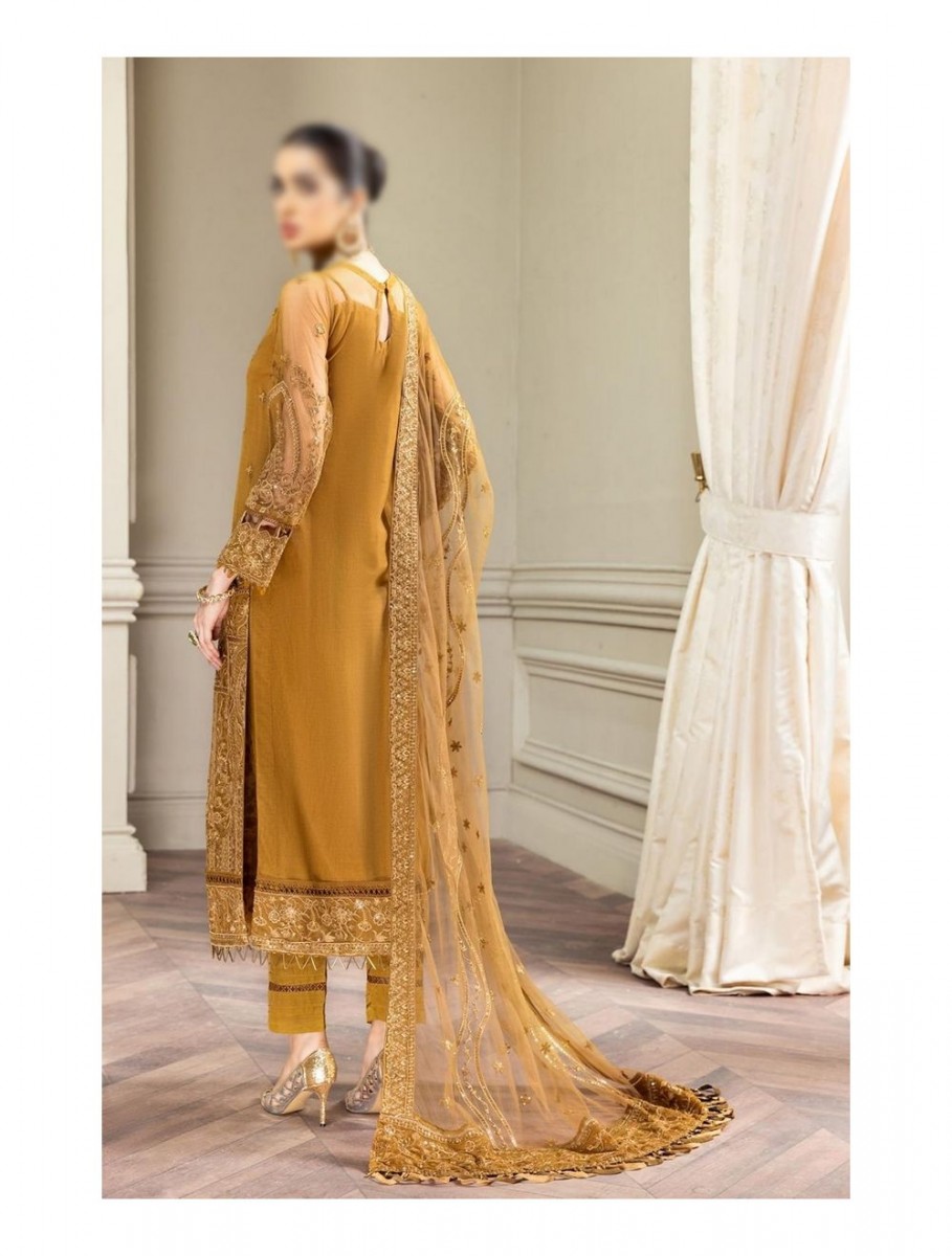 Farasha Amira Luxury Net Collection 22 08 Amber - Lawncollection.pk
