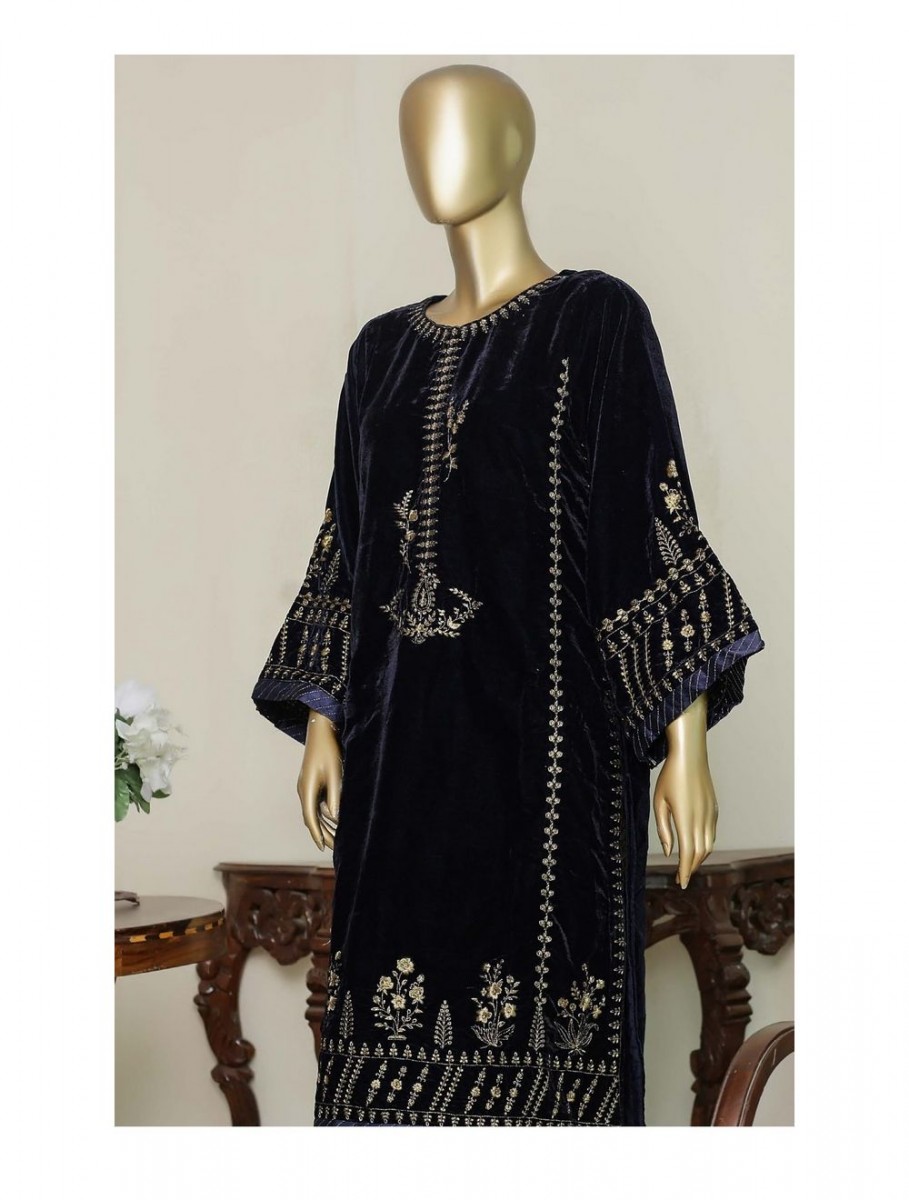 Bin Saeed Velvet Embroidered Kurti Collection Design 10 - Lawncollection.pk