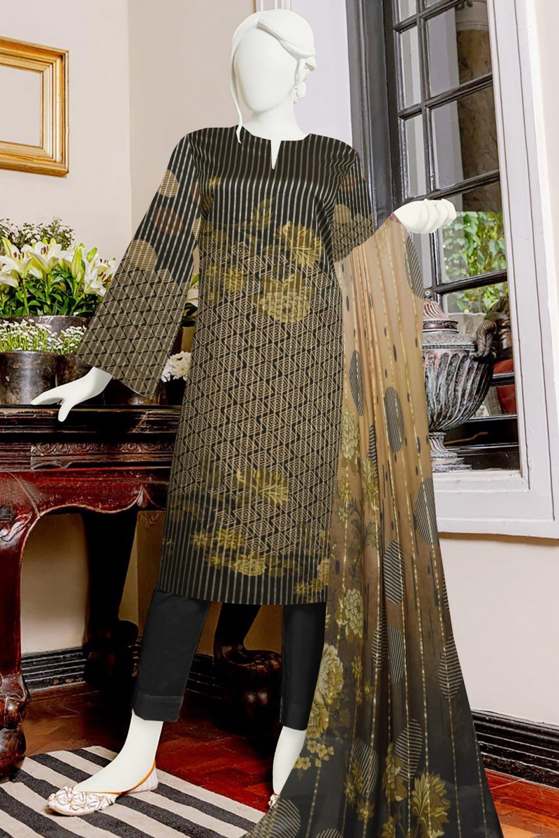 Meem Jeem By Javed Arts Unstitched 3 Piece Digital Lining Winter ...