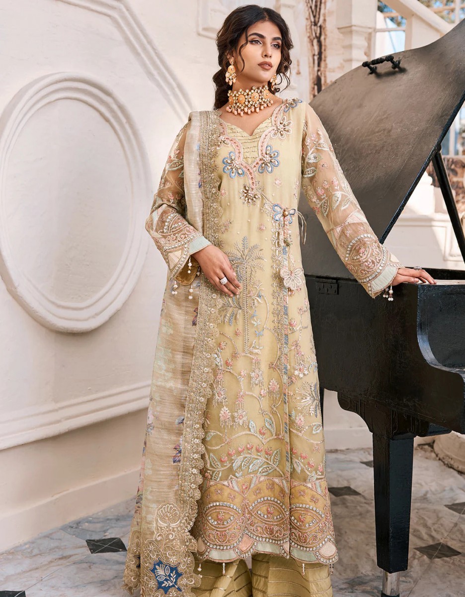 Eshaal By Emaan Adeel Unstitched 3 Piece Emb Organza Collection2023 Esh ...