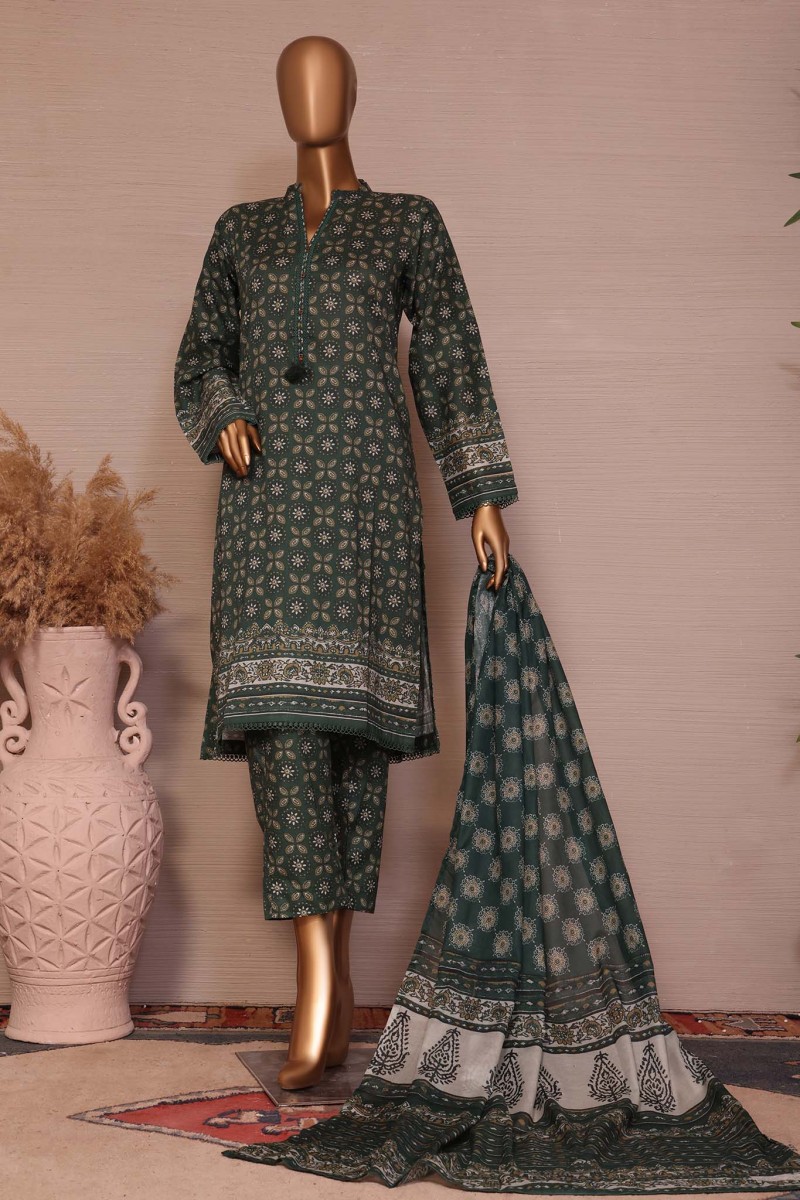 Sada Bahar Stitched 3 Piece Printed Emb Lawn Collection2023 Dpr 55519 ...