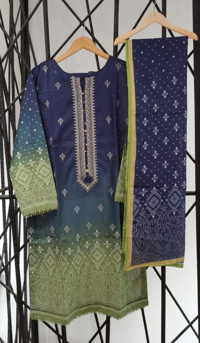 Sada Bahar Stitched 3 Piece Printed Emb Lawn Collection2023 L Emb 3839 ...