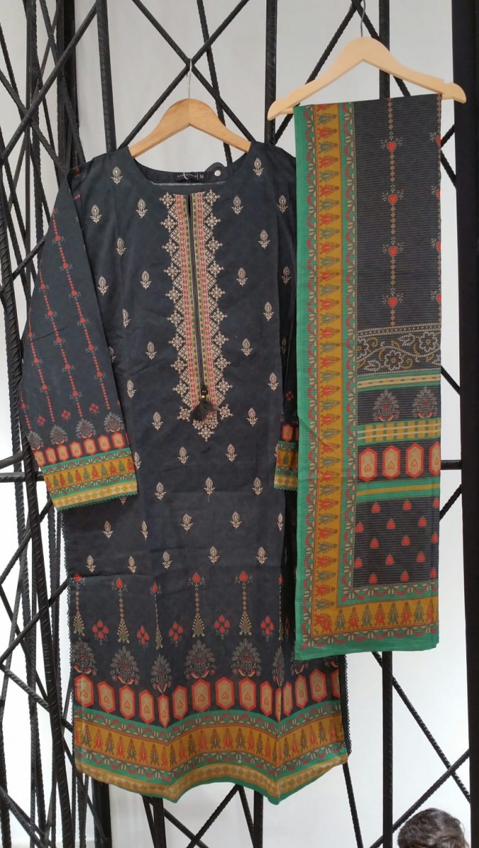 Sada Bahar Stitched 3 Piece Printed Emb Lawn Collection2023 L Emb 4235 ...