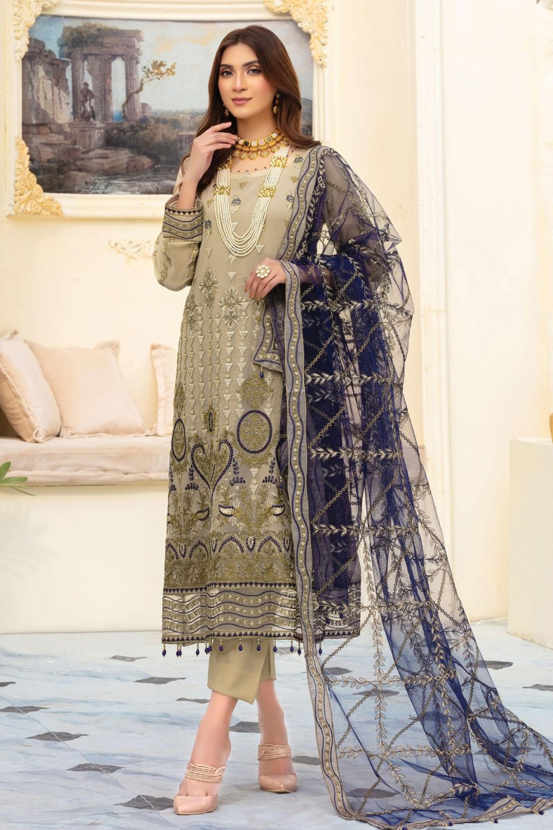Zartasha By Mah E Rooh Semi Stitched 3 Piece Luxury Chiffon ...