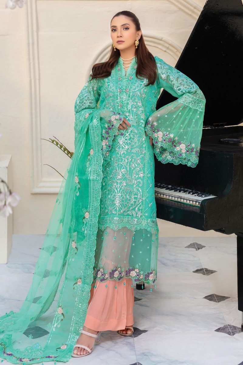 Zartasha By Mah E Rooh Semi Stitched 3 Piece Luxury Chiffon ...