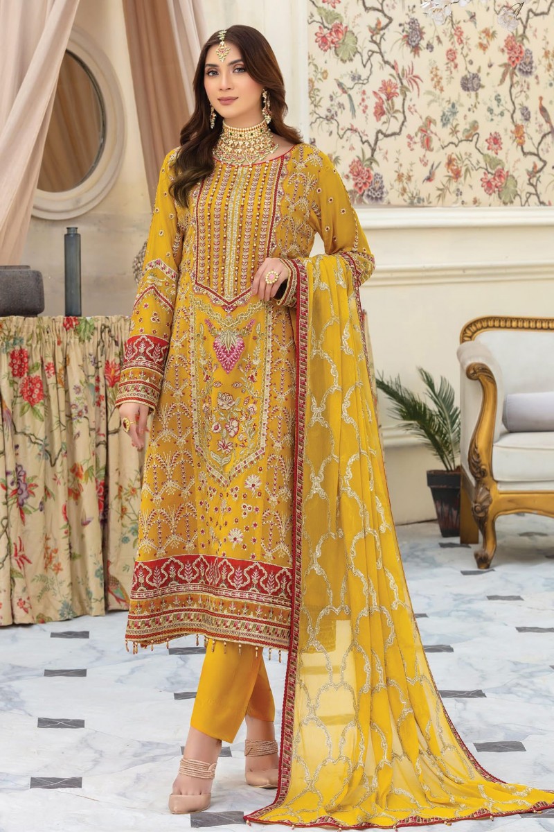 Zartasha By Mah E Rooh Semi Stitched 3 Piece Luxury Chiffon ...