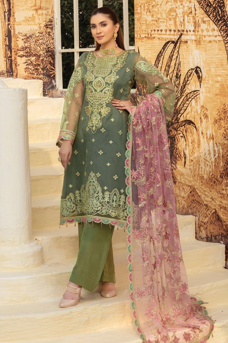 Zartasha By Mah E Rooh Semi Stitched 3 Piece Luxury Chiffon ...