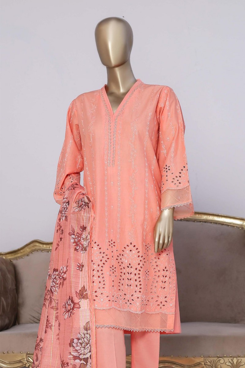 Bin Saeed Stitched 3 Piece Embroidered Chikankari Collection2023 Cmft ...