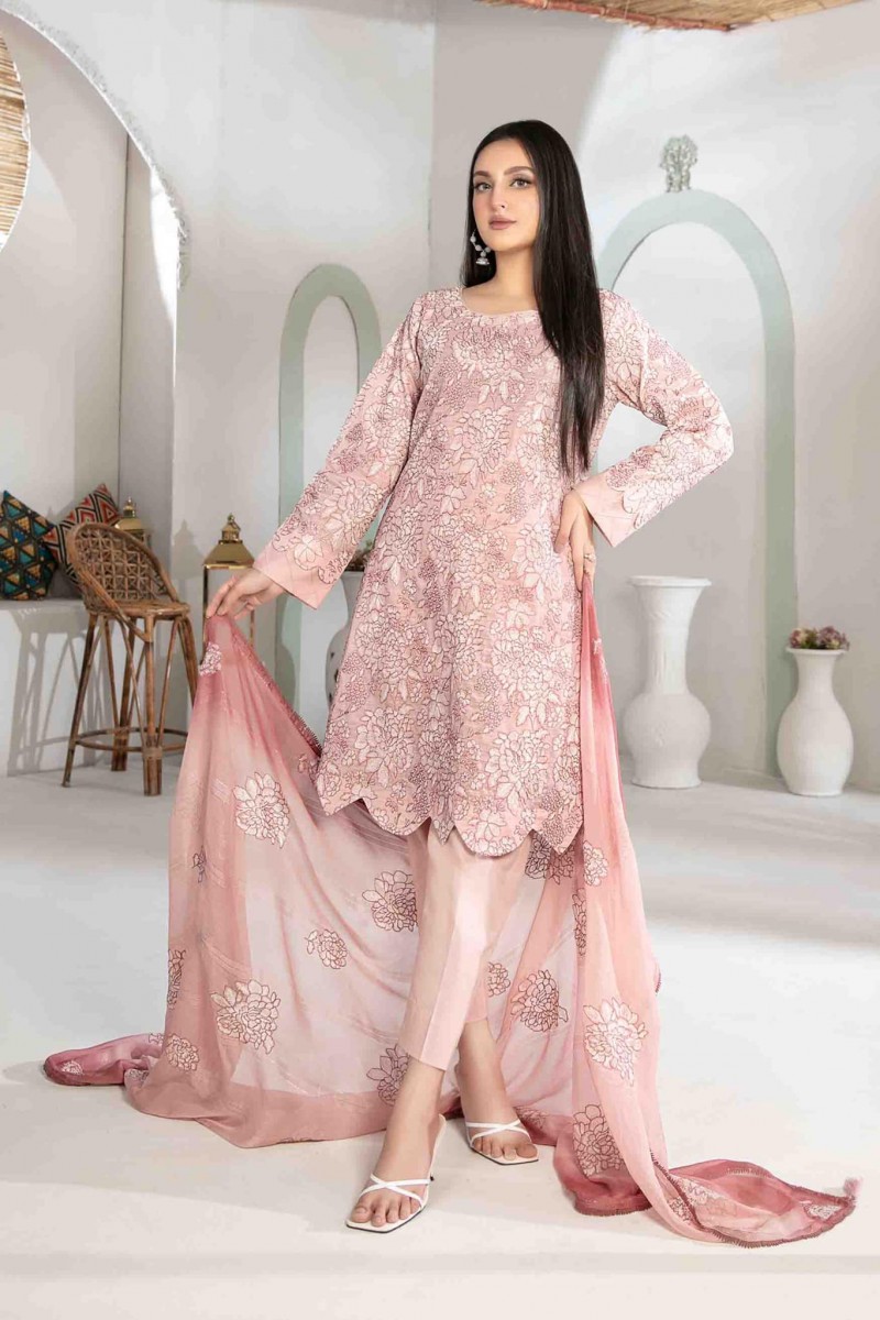 Nazmin By Tawakkal Unstitched 3 Piece Slub Lawn Collection2023 N 8581 ...