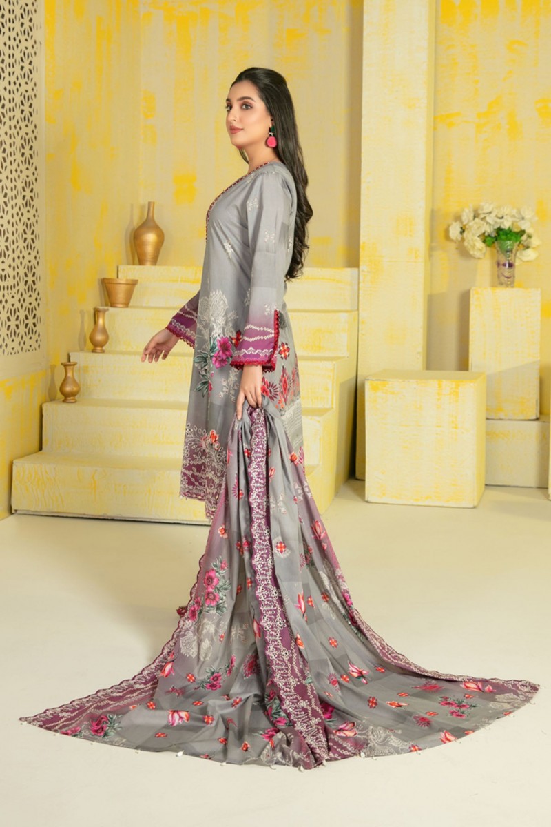 Samara By Tawakkal Unstitched 3 Piece Digital Print Emb Lawn ...
