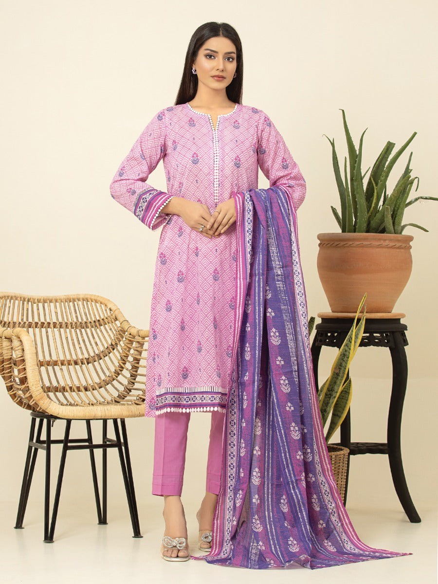 Ace Womens A W3pml23 22655 Unstitched Light Pink Printed Lawn 3 Piece ...