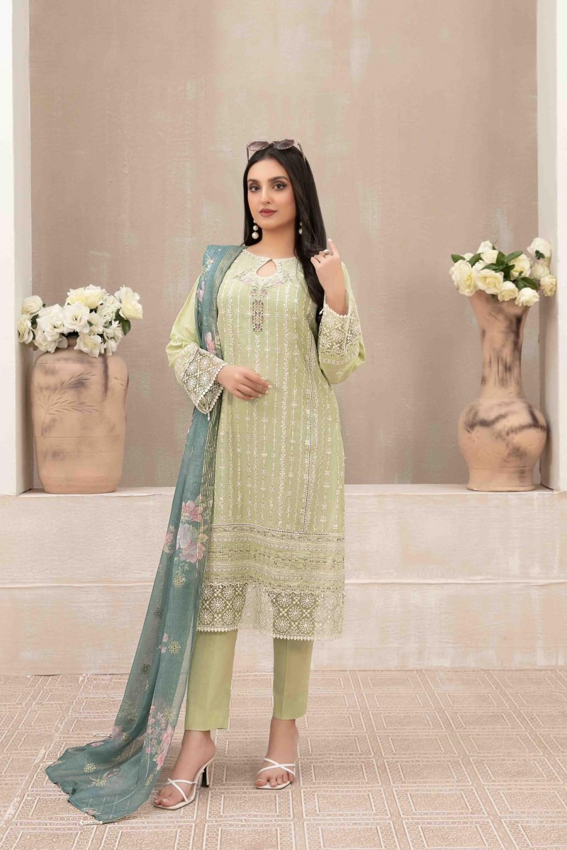 Niesha By Tawakkal Semi Stitched 3 Piece Emb Slub Lawn Collection2023 N ...