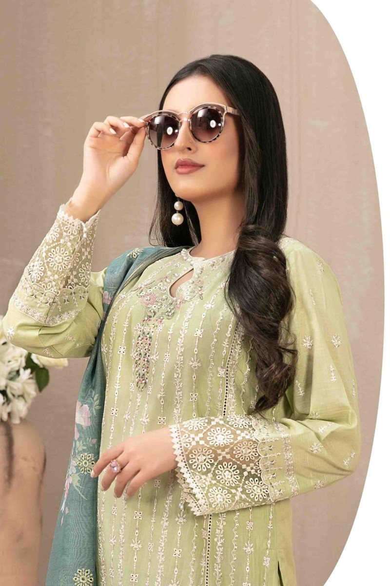 Niesha By Tawakkal Semi Stitched 3 Piece Emb Slub Lawn Collection2023 N ...
