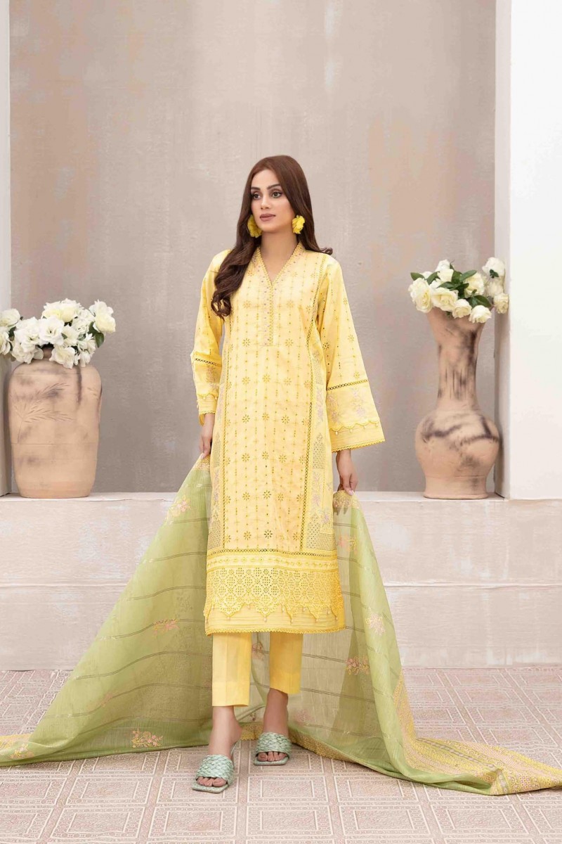 Niesha By Tawakkal Semi Stitched 3 Piece Emb Slub Lawn Collection2023 N ...