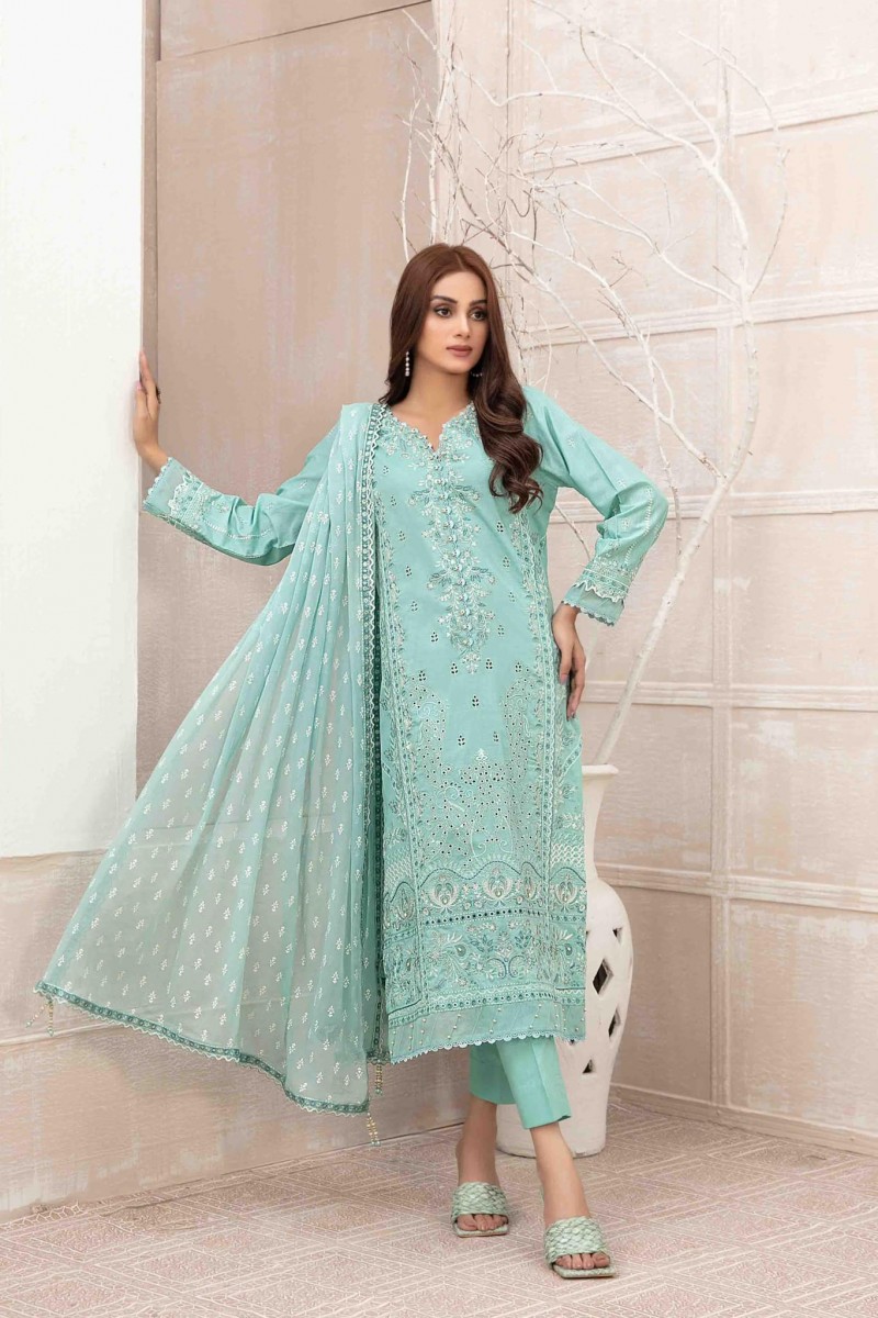 Niesha By Tawakkal Semi Stitched 3 Piece Emb Slub Lawn Collection2023 N ...